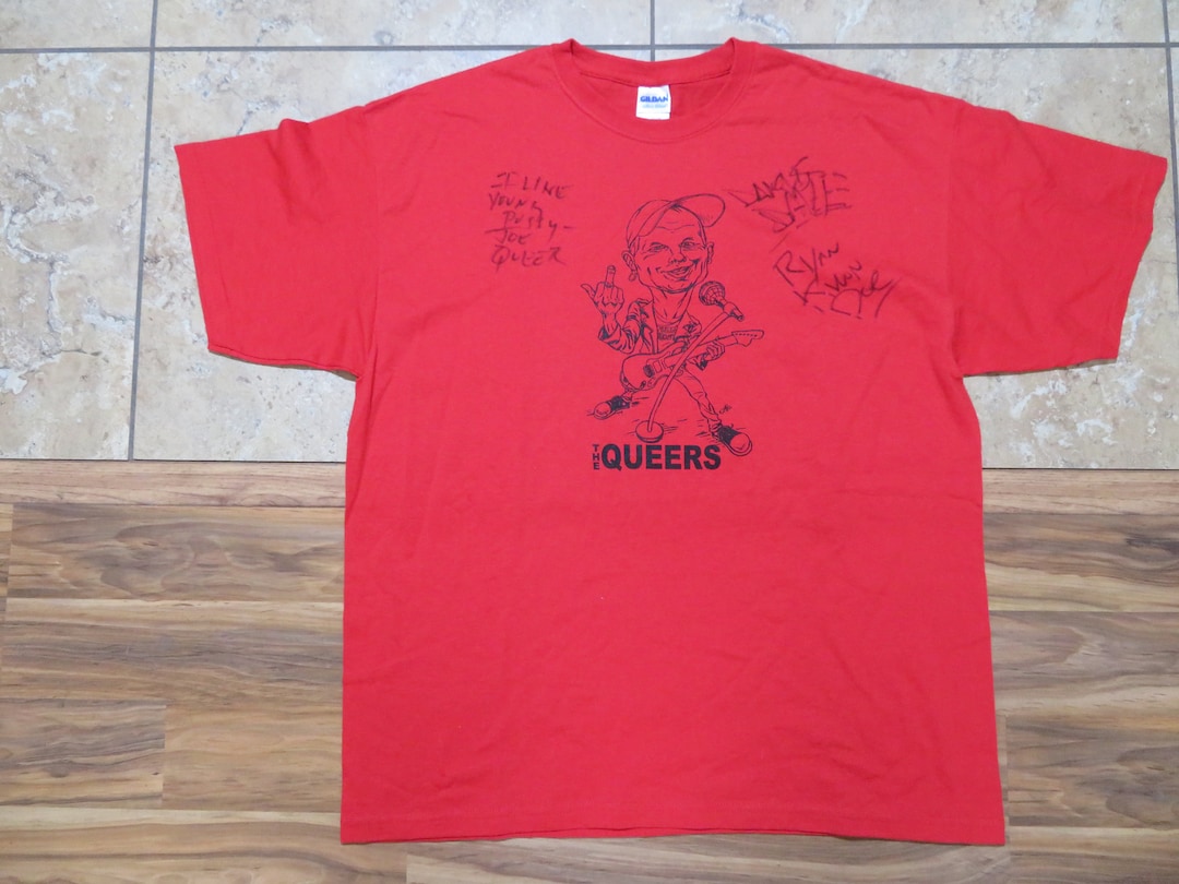 The Queers Punk Rock Band 50/50 T-shirt 3 Autographs Red Black Sz XL - Etsy