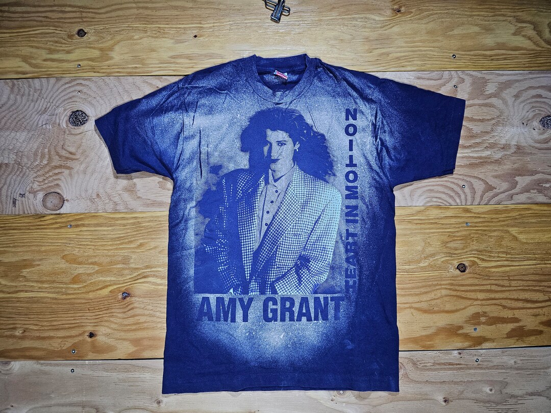 Vintage Amy Grant Rock Band Concert Tour Shirt Blue Beige Sz L Big ...