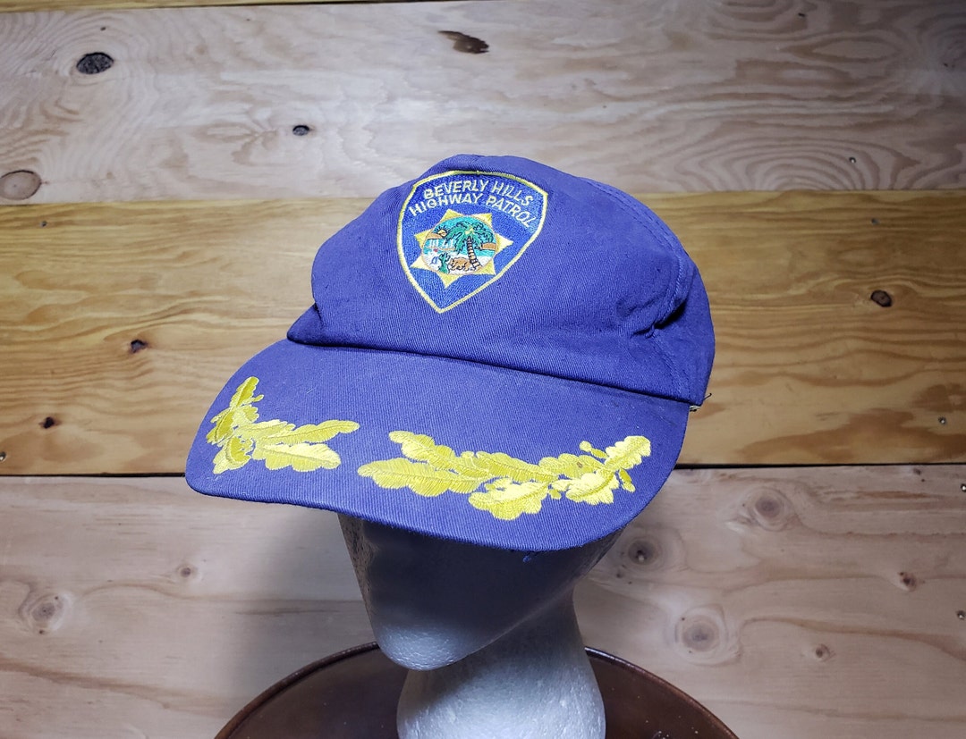 Vintage Beverly Hills Highway Patrol Cap Baseball Style Blue Gold One ...