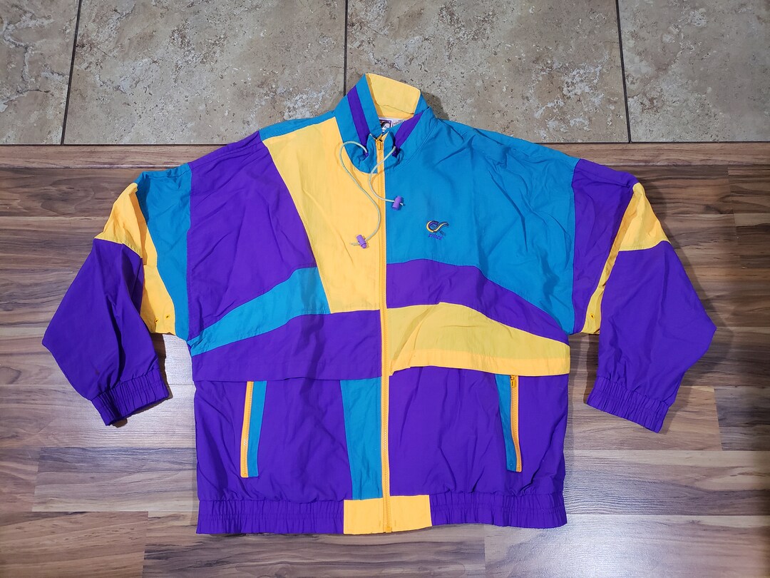 Vintage Prince Track Tennis Jacket Embroidered Logo Color Block Purple ...