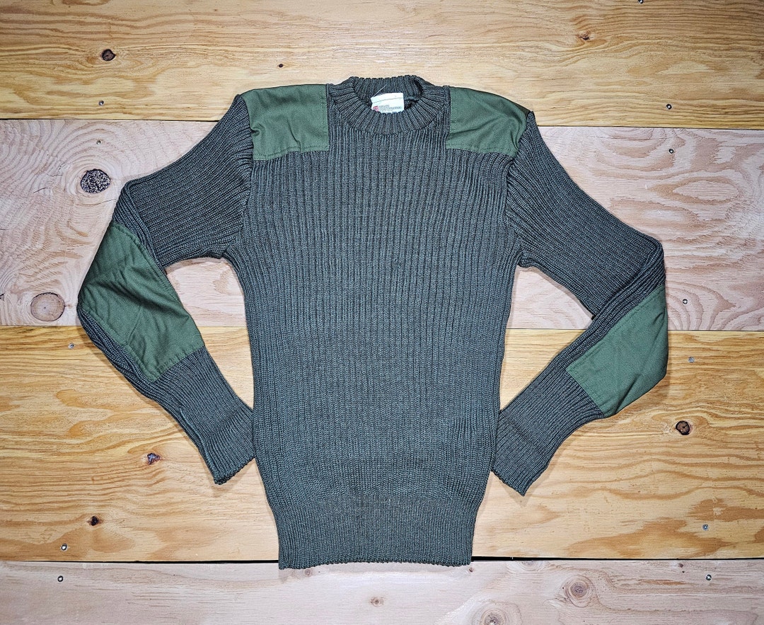 Vintage Brigade Quartermasters Made in England Wool Sweater Olive Green ...