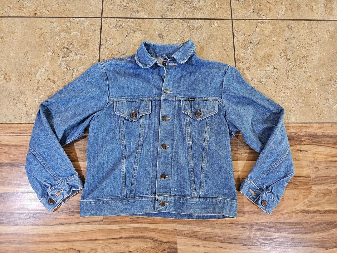 Vintage 1970s Wrangler Jean Range Jacket Medium to Light Blue Wash ...
