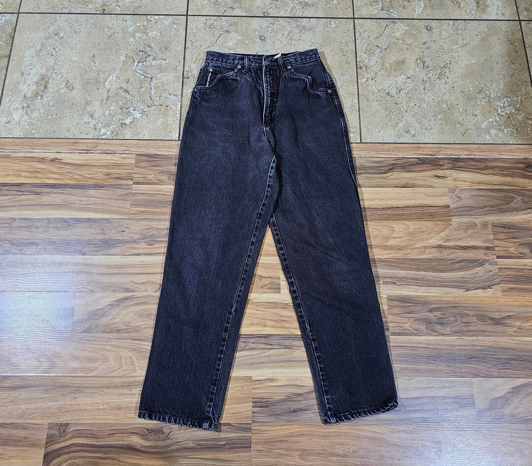 Vintage Rocky Mountain Clothing Black Wash Denim Jeans Sz 30/11 Measure ...