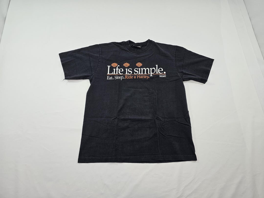 Vintage Harley Davidson Life is Simple Niagra Falls Canada Eagle Black ...