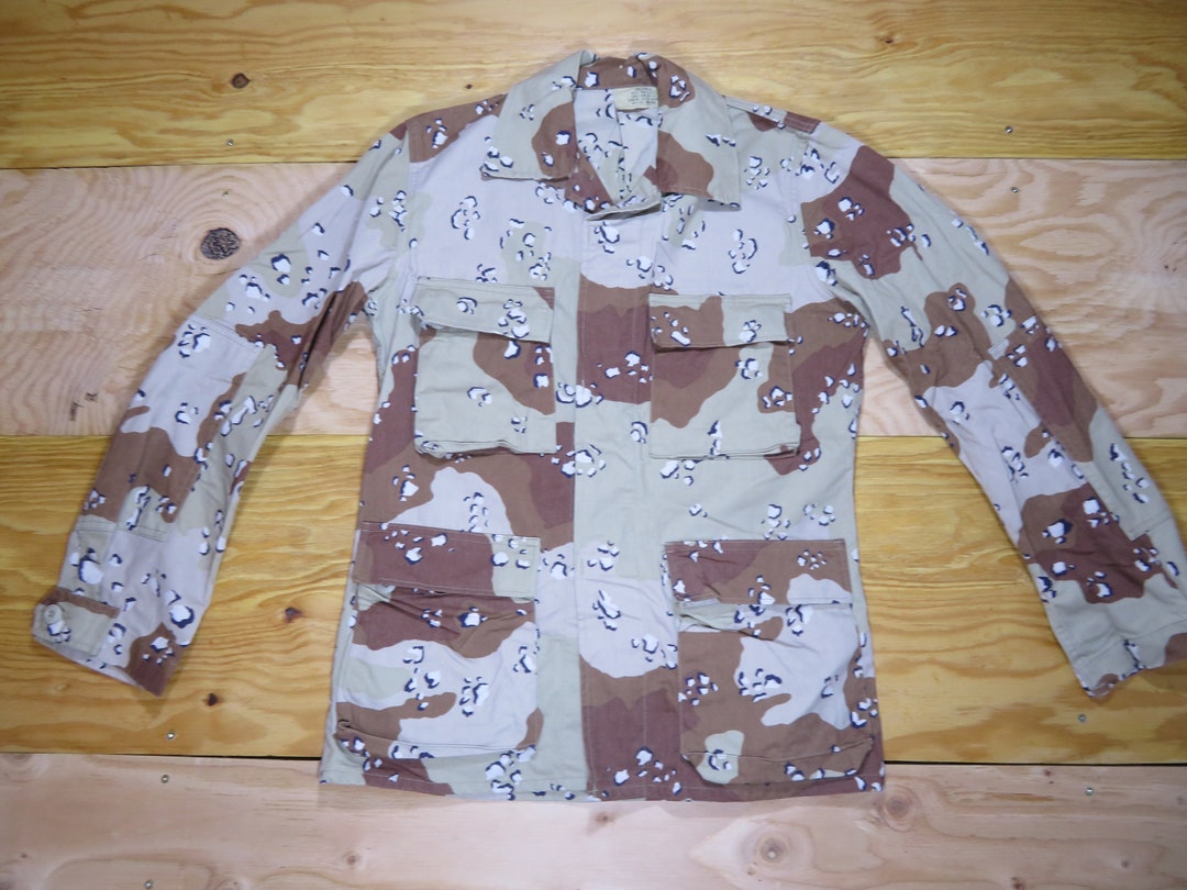 Vintage Military Desert Chocolate Chip Camouflage Combat Coat Browns ...