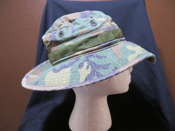 Vintage Military Camouflage Bucket Hat Greens Browns Rip Stop | Etsy