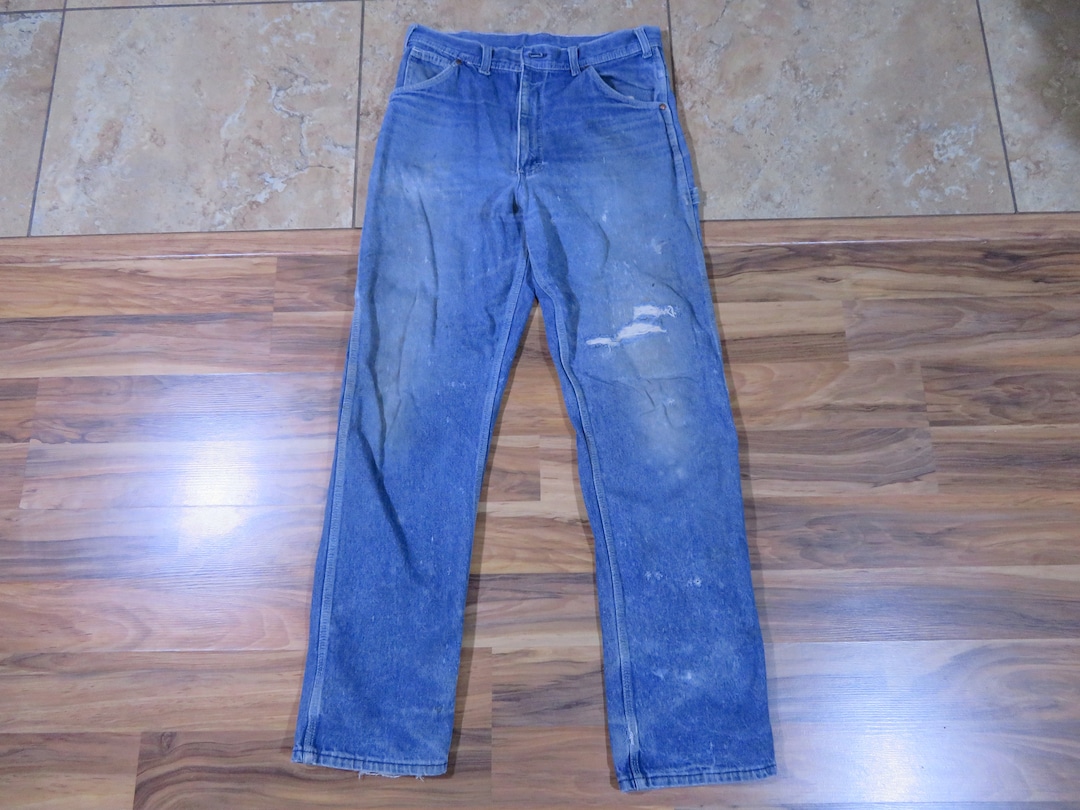 Vintage Key Jeans Work Light Blue Wash Made in USA Measured Size: 33x33 ...