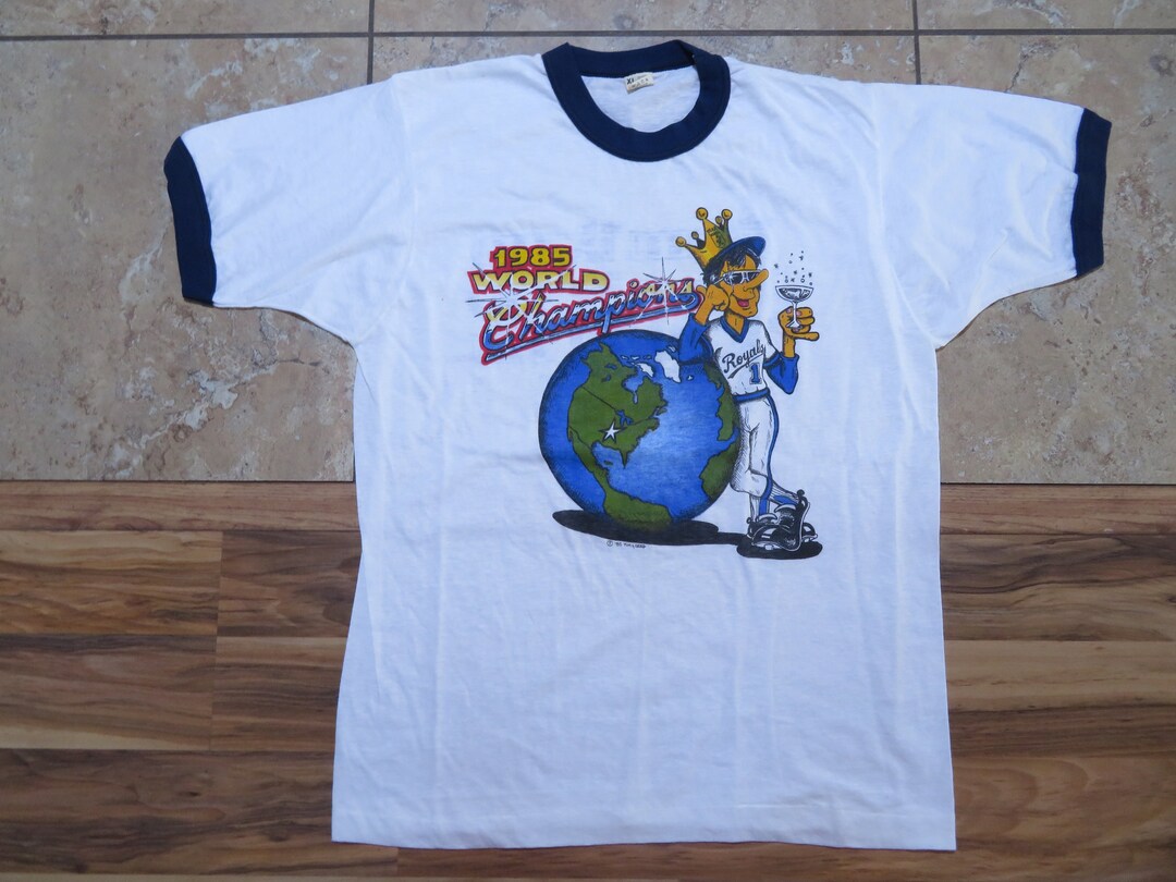 VTG 1985 Kansas City Royals World Champions Baseball Ringer T-shirt 50/ ...