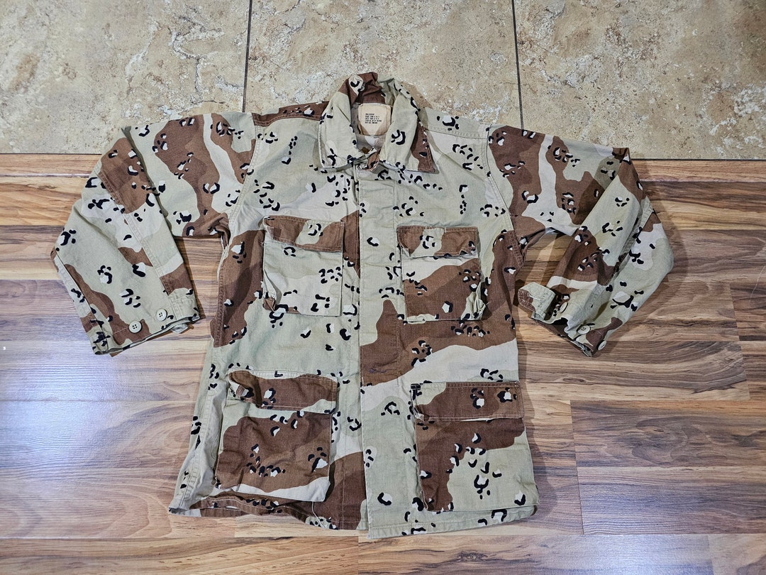 Vintage Military Desert Chocolate Chip Camouflage Combat Coat Browns ...