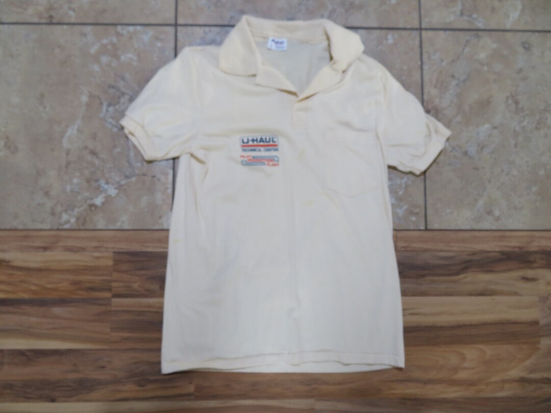 VTG 80s U-haul Technical Center Polo-style Pocket T-shirt 50/50 Pilot ...