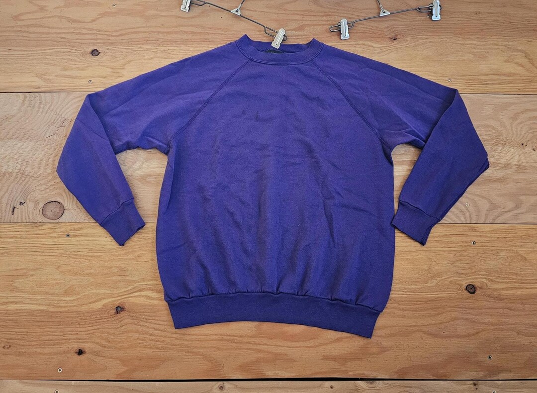 Tultex Ultra Fleece 120 Blank Purple Raglan Sweatshirt Sz Womans L ...