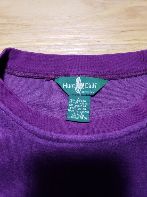 Vintage JC Penney Hunt Club Fleece Pullover Purple Bl… - Gem