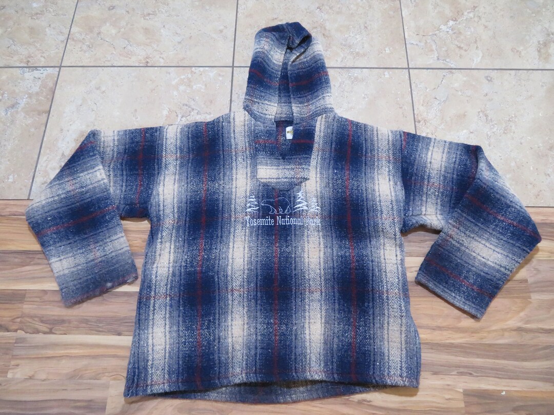 Earth Ragz Shadow Plaid Baja Style Hoodie Yosemite National Park With ...