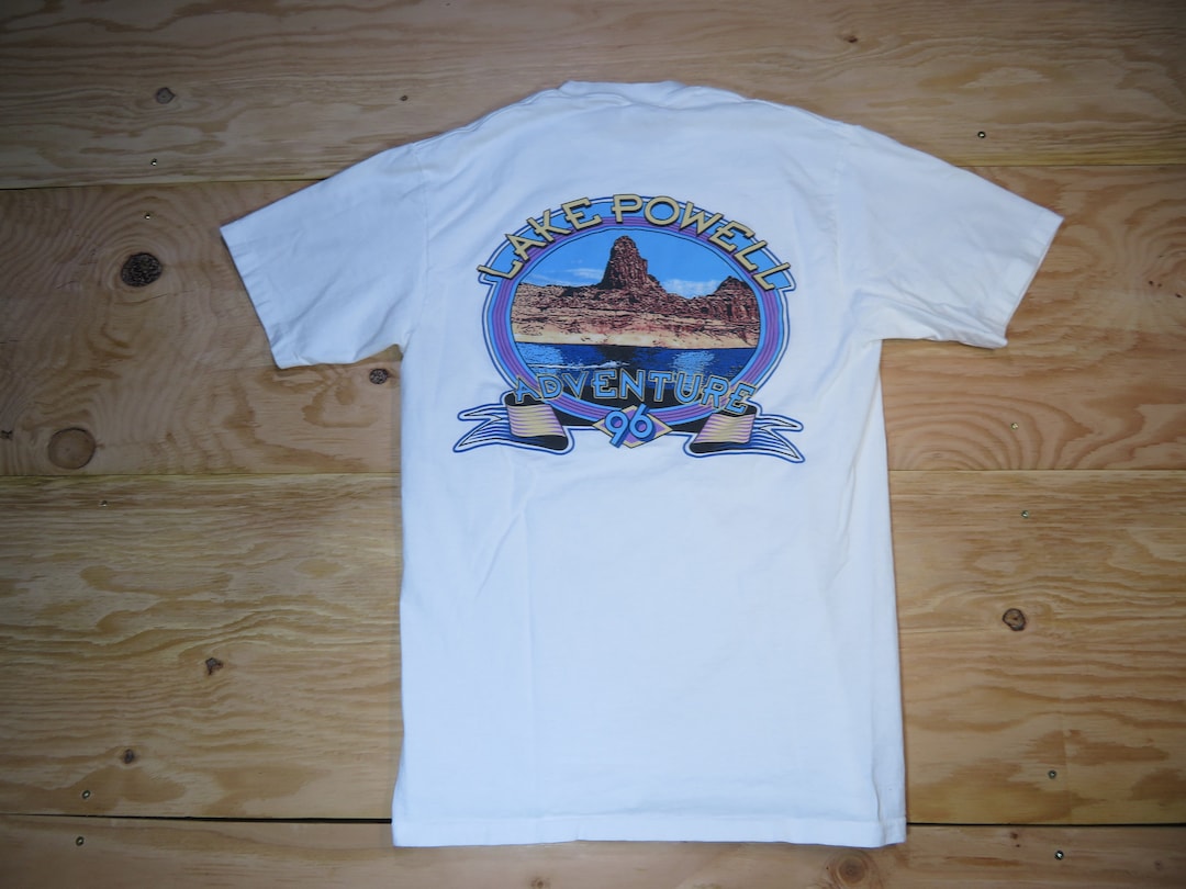 Vintage 90s Lake Powell Adventure Lake Nature Landscape Scene Graphic ...