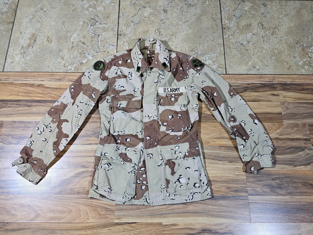 Vintage Military Desert Chocolate Chip Camouflage Combat Coat Browns ...
