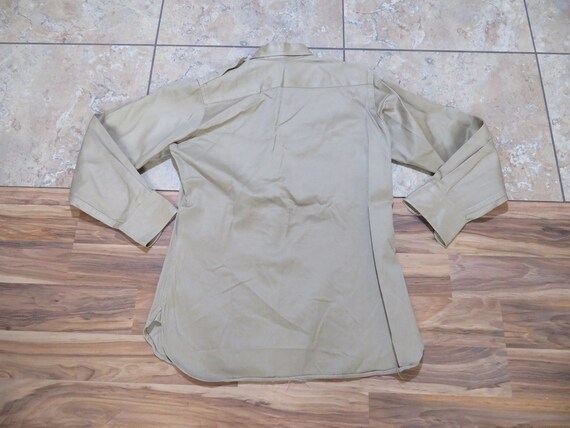 Vintage WW2 Military Khaki Beige Uniform Long Sleeve … - Gem