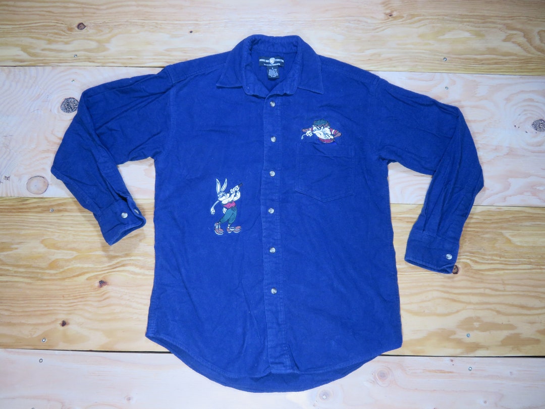 Vintage Bugs Bunny Taz Golf Themed Chamoise Style Shirt Long Sleeve ...