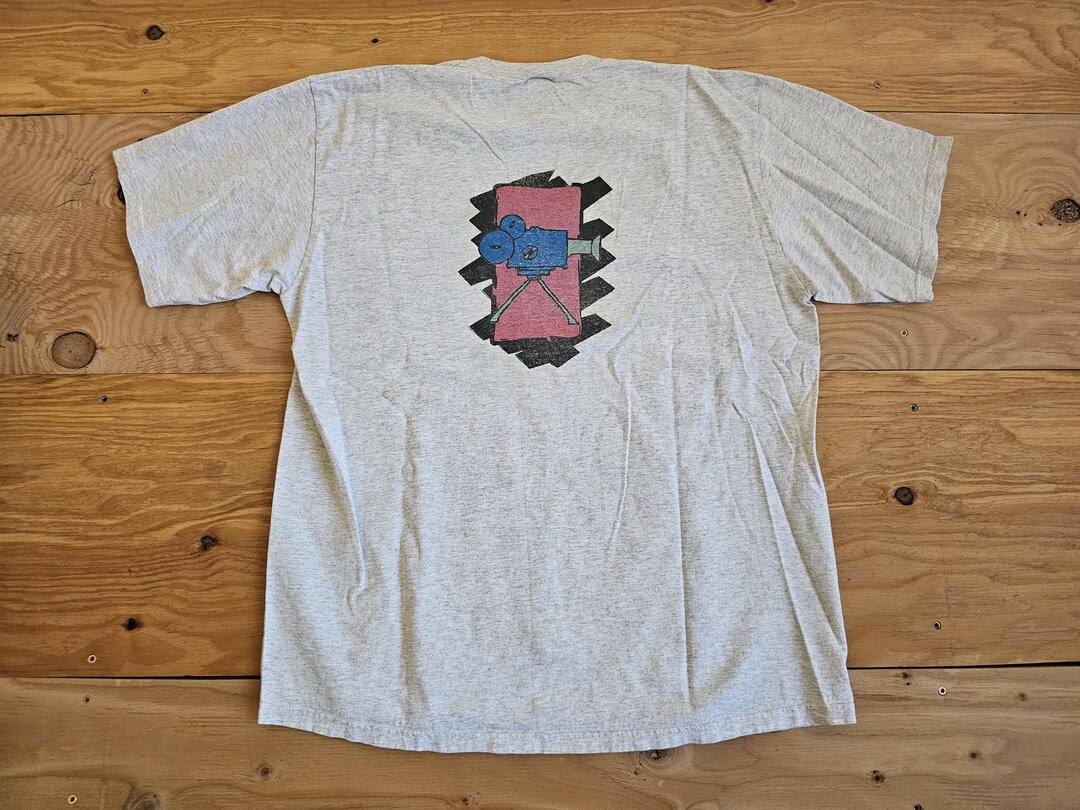 Vintage 90s Film Editing Movie Projector T-shirt Double Sided Graphic ...