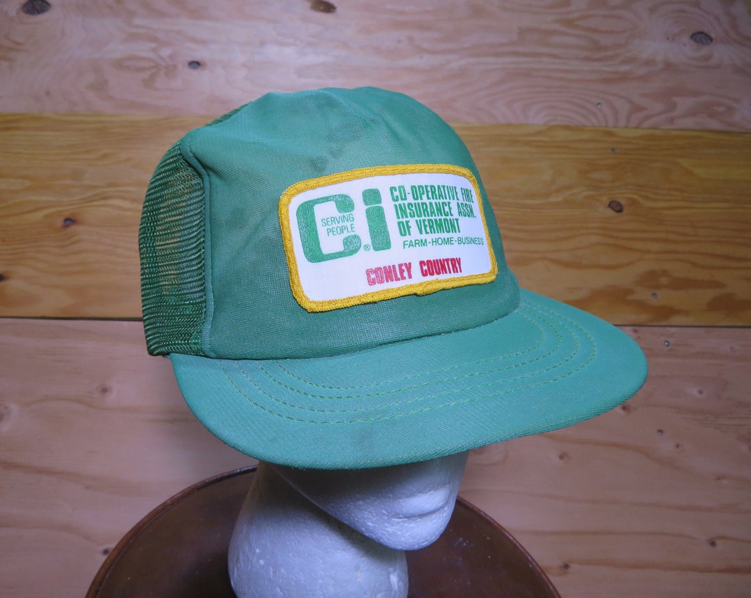 Vintage Co-op Farm Insurance Vermont Tucker Hat Cap Mesh Green Yellow ...