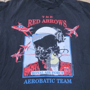 Vintage the Red Arrows RAF Acrobratic Team 90s Black Red T-shirt Sz M-L ...