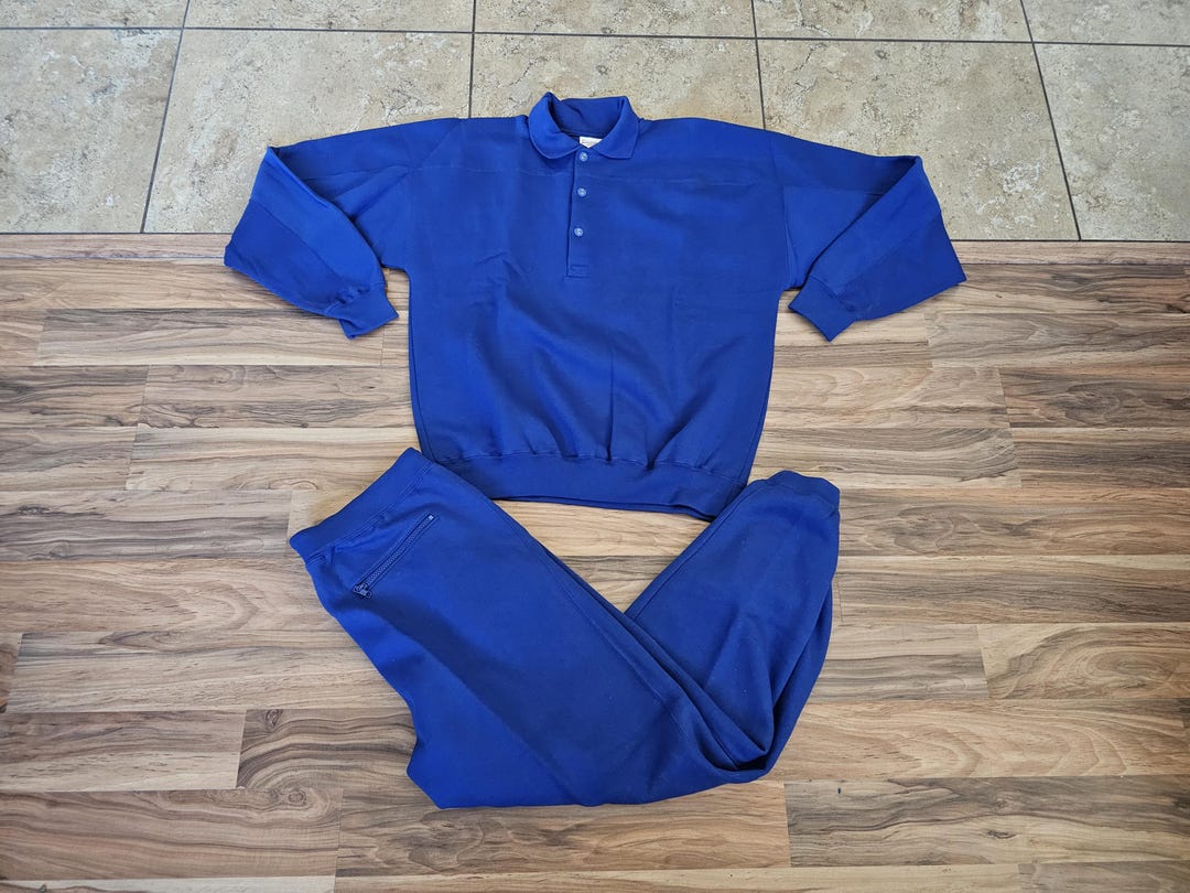 Vintage Cheetah M20 2pc Sweatsuit Sweatshirt Pants Royal Blue Sz L ...