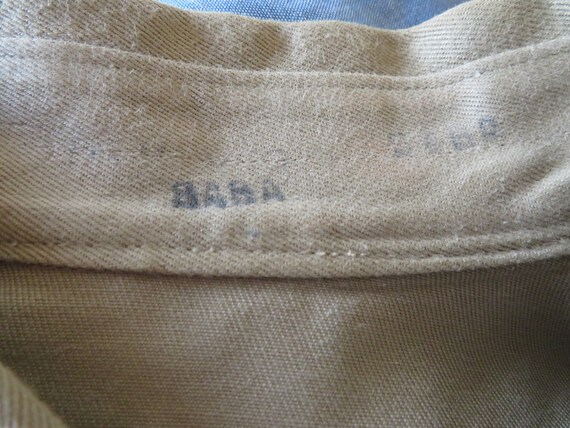 Vintage WW2 Military Khaki Beige Uniform Long Sleeve … - Gem