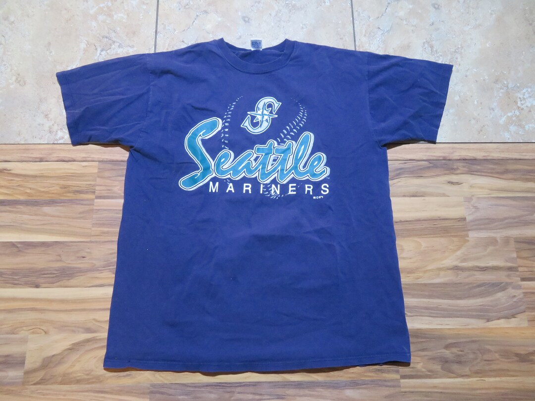 Vintage Seattle Mariners Blue Green Russell Athletic T-shirt Sz XL-2XL ...