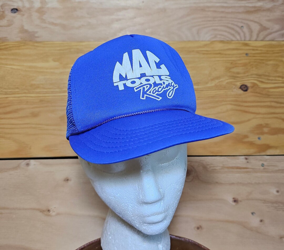 Vintage Mac Tools Racing Rope Cap Hat Trucker Mesh Blue White ...