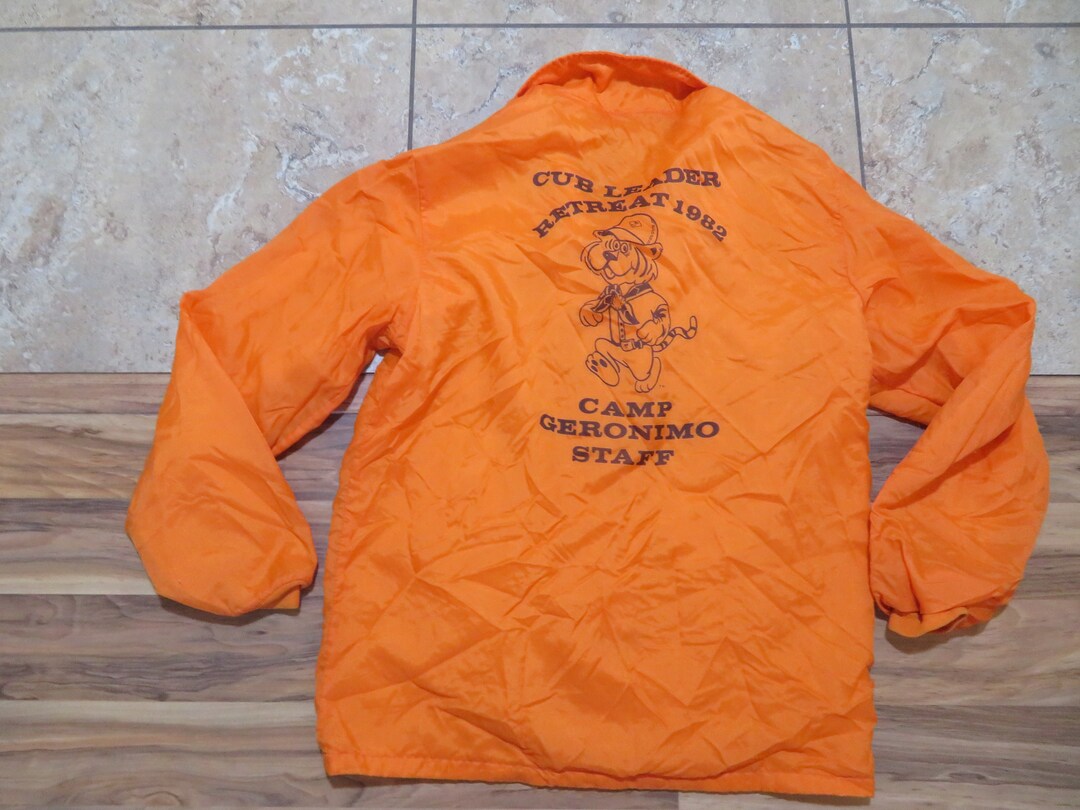 VTG 1982 Camp Geronimo Staff Cub Leader Jacket Fleece-lined Windbreaker ...