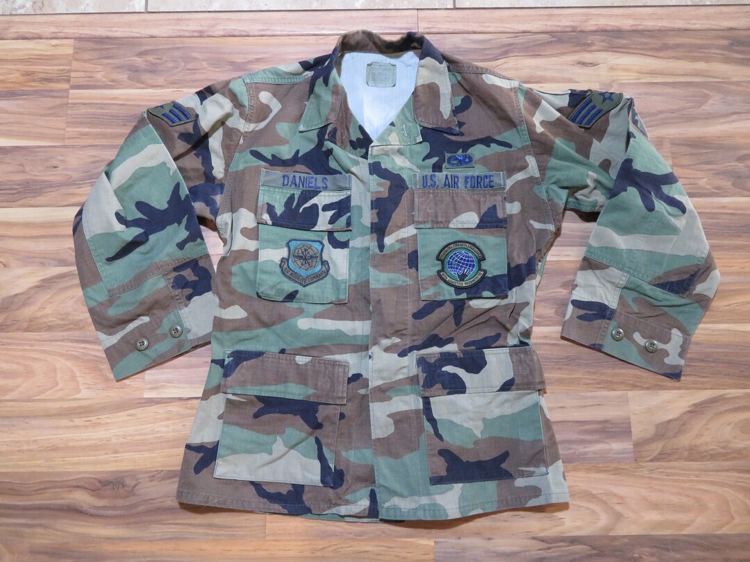 Vintage Woodland Camo Combat Hot Weather Coat BDU Shirt Jacket Green ...