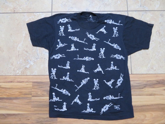 Vintage Fashion Victim Skeletons Boners Sex Positions T Shirt Etsy