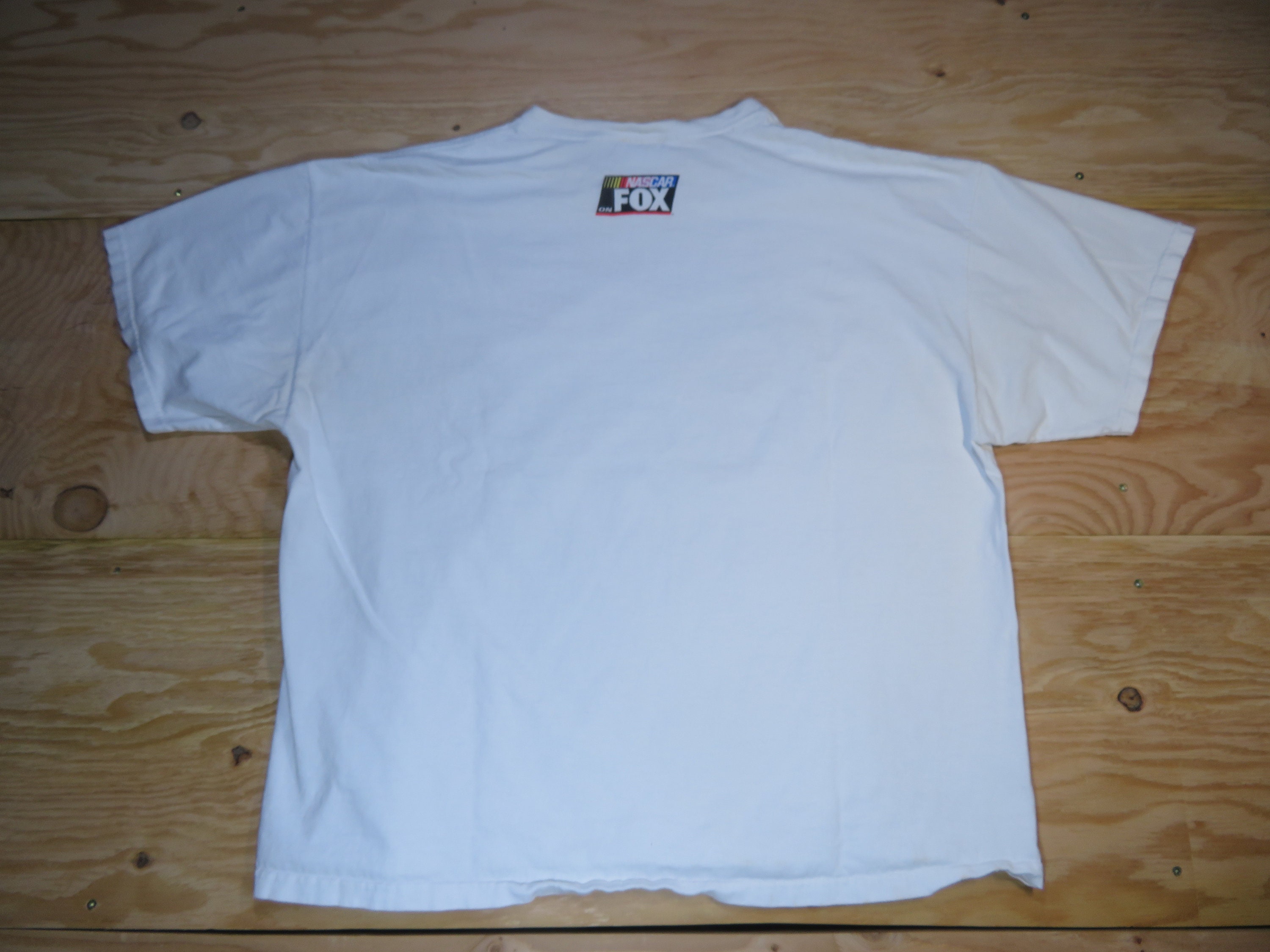 Y2K Nascar Digger Race Club Fox Sports White Cartoon Style T-shirt Sz ...