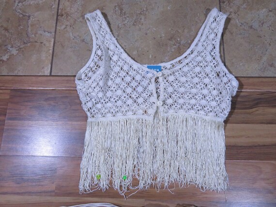 Vintage Aqua Blues Lace Rope Style With Fringe Women'… - Gem