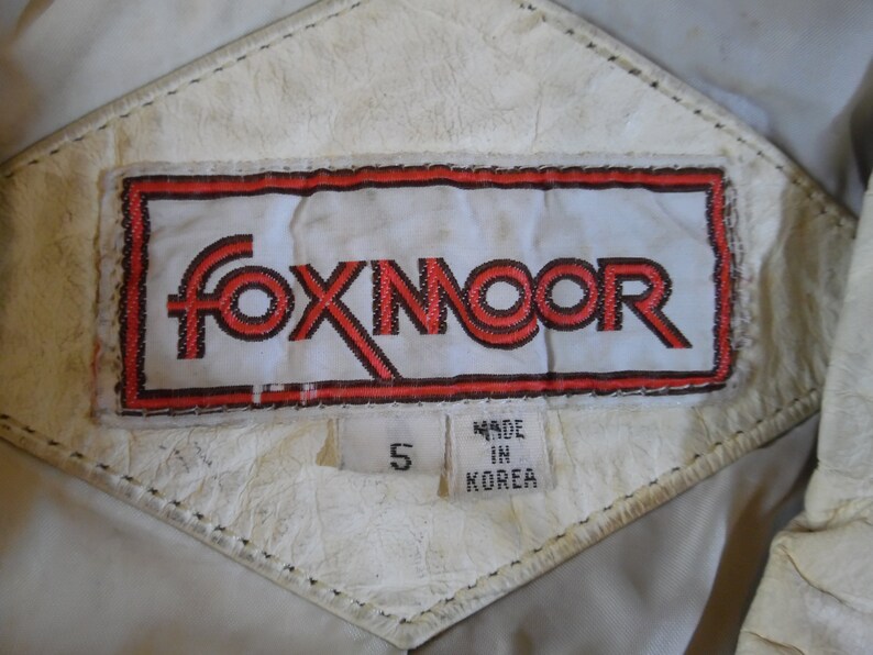 VTG 1980s Foxmoor Leather White Black Jacket 5 | Etsy