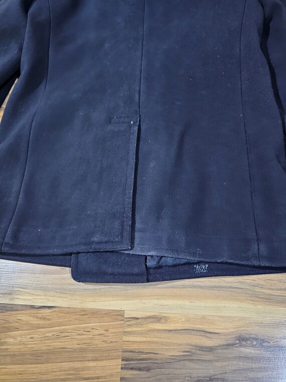 Vintage US Navy USN Black 10 Button Chin Strap Peacoa… - Gem