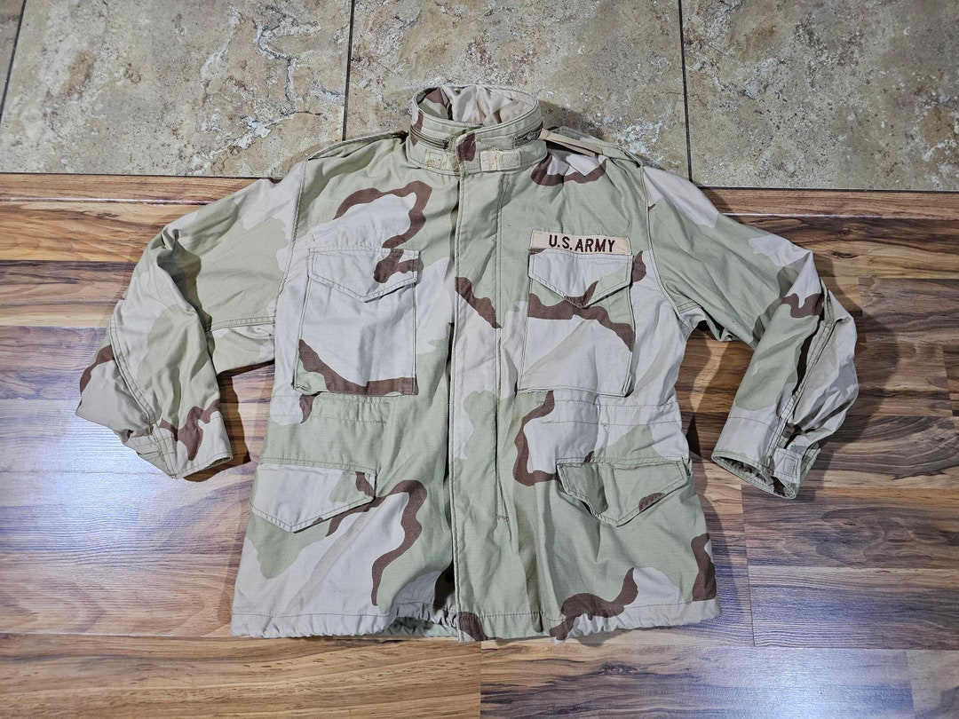 Vintage Desert Camo DCU Cold Weather Field Jacket Army Sz M X-short M65 ...
