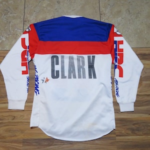 Vintage Honda Racing HRC Motocross Jersey Shirt White Red Blue Sz M-L ...