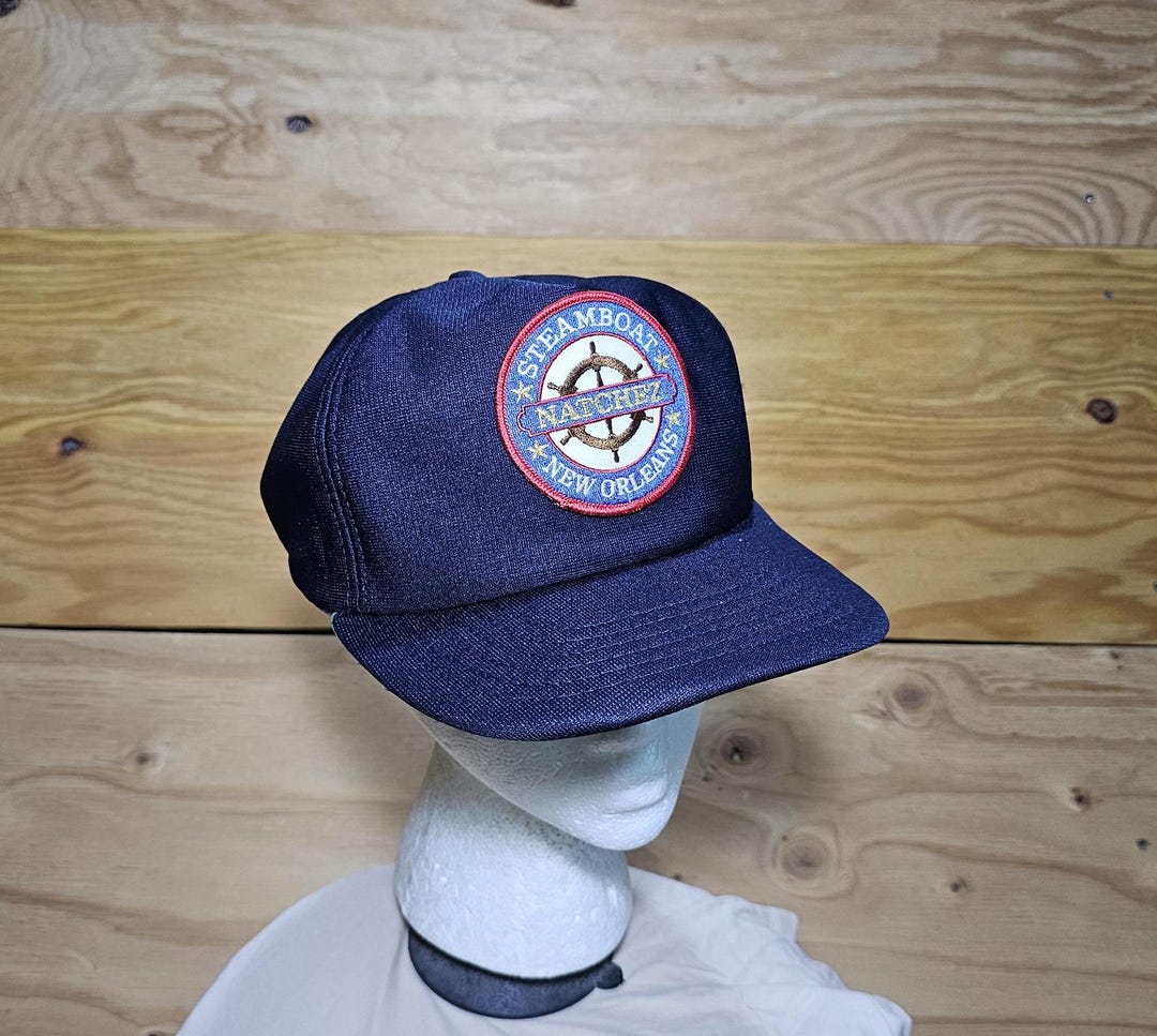 Vintage Steamboat Natchez New Orleans Hat Cap Trucker-style Blue White ...