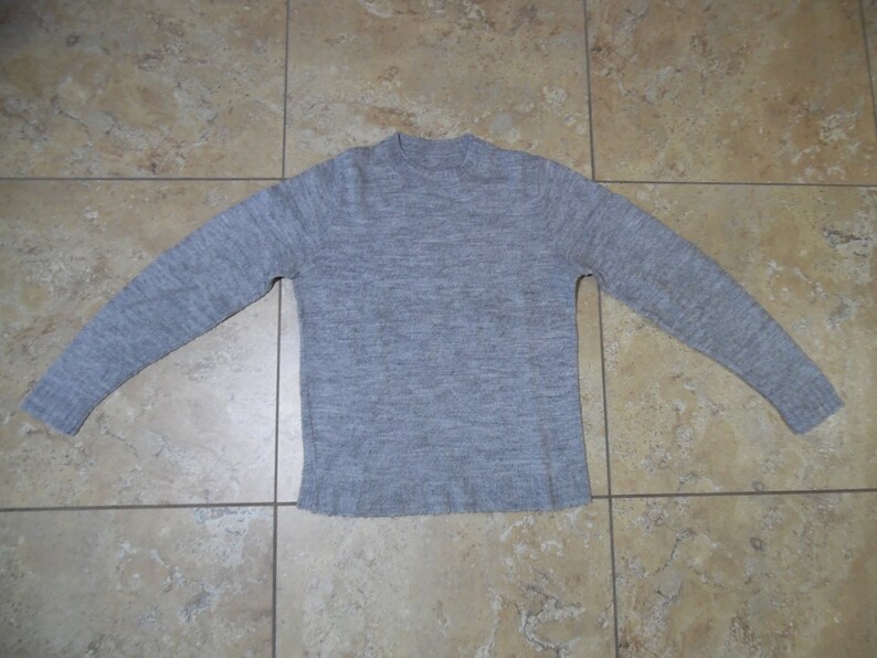 VTG Gray Acrylic Blank Sweater Sz S-M - Etsy