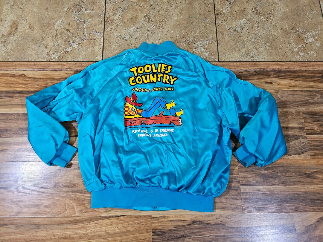 Vintage Toolies Country Bar and Saloon Phoenix Light Blue Satin Jacket ...