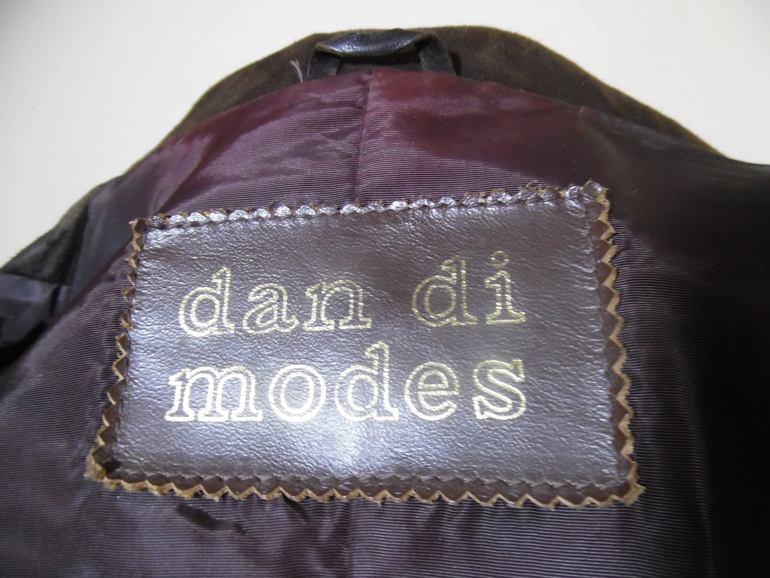 VTG Dan Di Modes Suede Leather Fringed Jacket Hippie Dark Brown Button ...