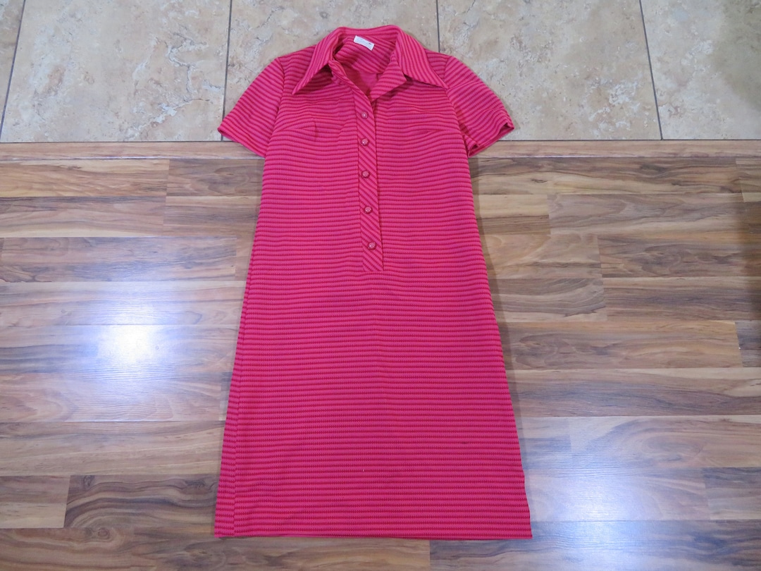 Vintage Serbin by Muriel Ryan Dress Pink Geometric Textured - Etsy