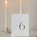 Set of Wedding Table Numbers, White Double Thick Paper Table Numbers ...