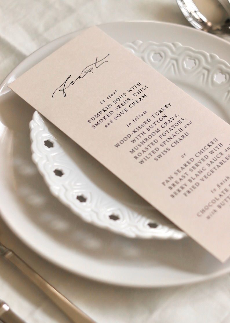 Colored Table Menus Champagne Menus Personalized Menu's | Etsy