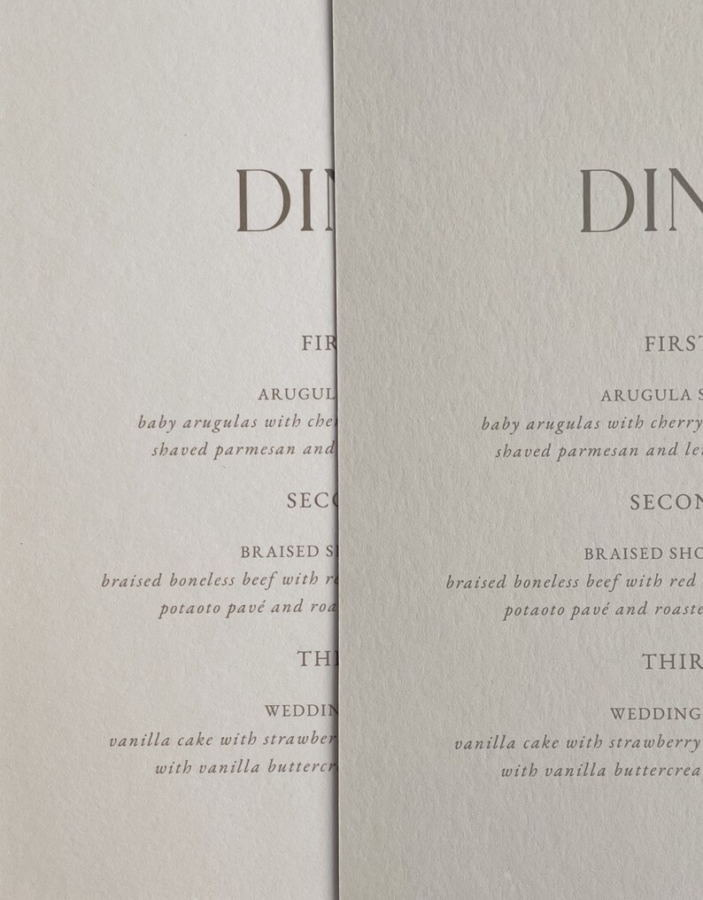 Custom Printed Menu Cards Personalized Menu Cards Wedding - Etsy