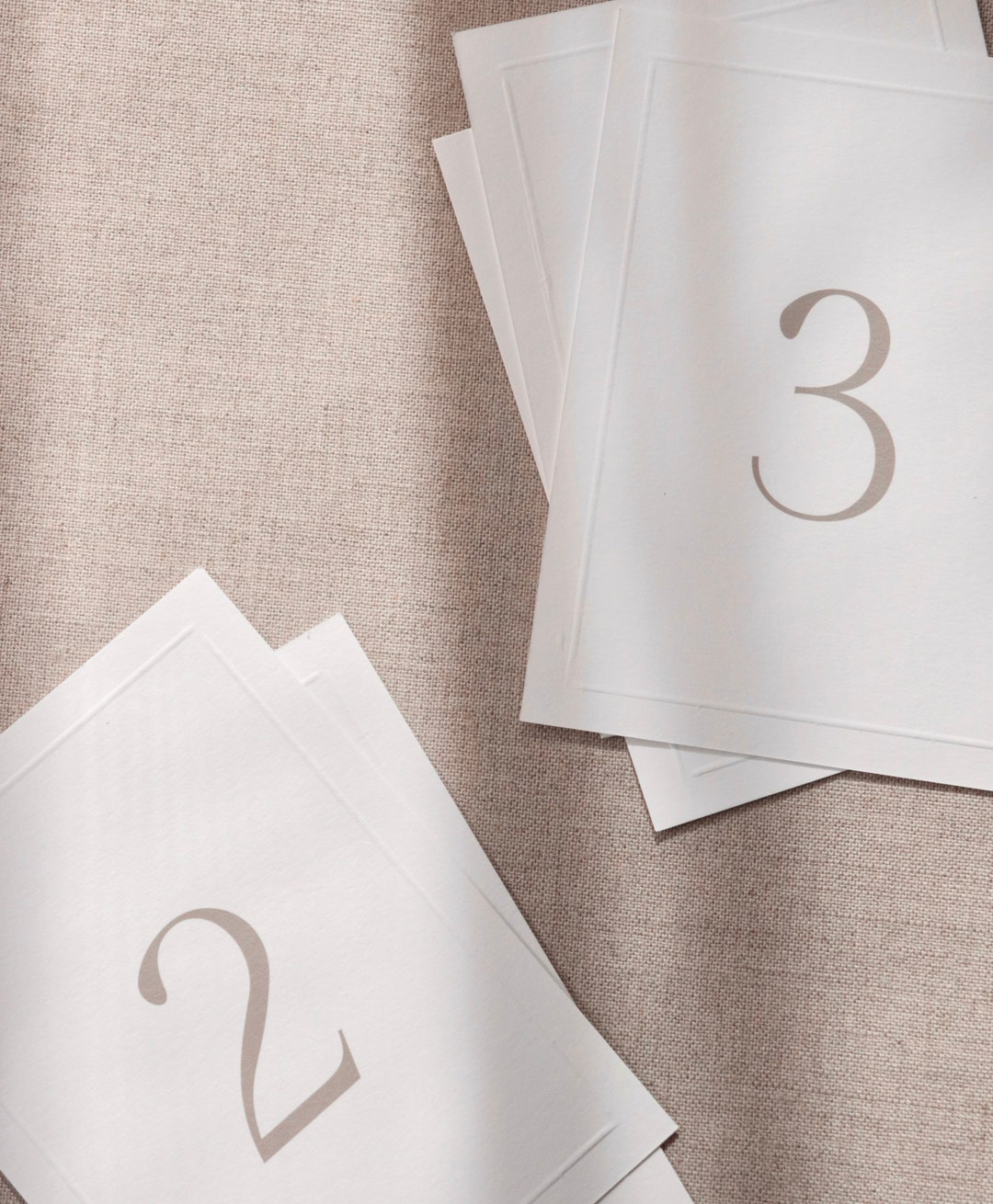 Wedding Table Numbers, Paper Table Numbers, Set of Table Numbers ...