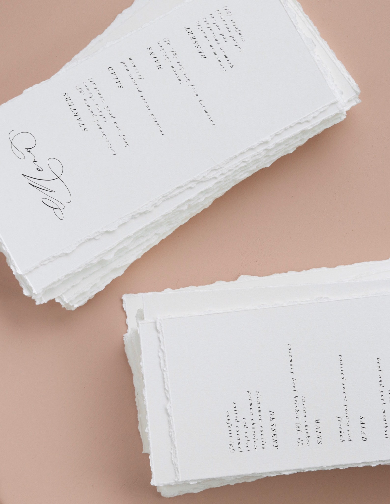 Printed Menu for Wedding or Event Minimal Custom Menu Card | Etsy