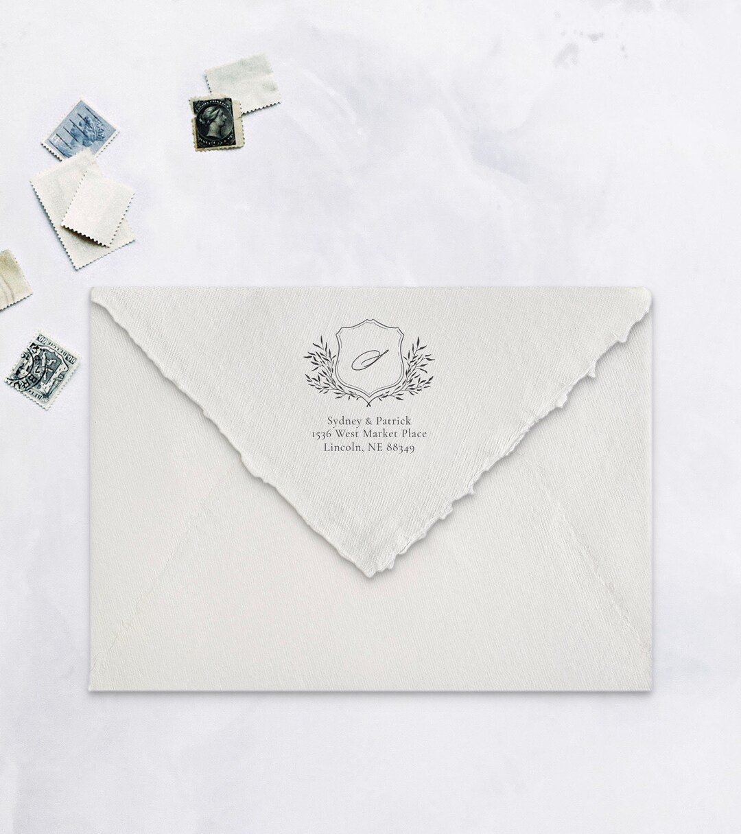 Custom Return Address Stamp, Monogram Return Address Stamp ...