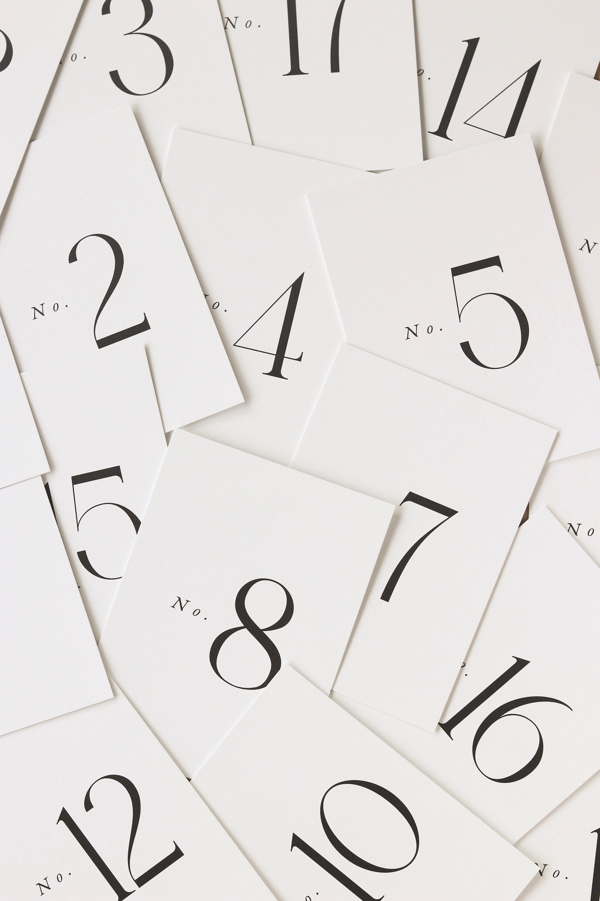 Set of Wedding Table Numbers White Double Thick Paper Table - Etsy