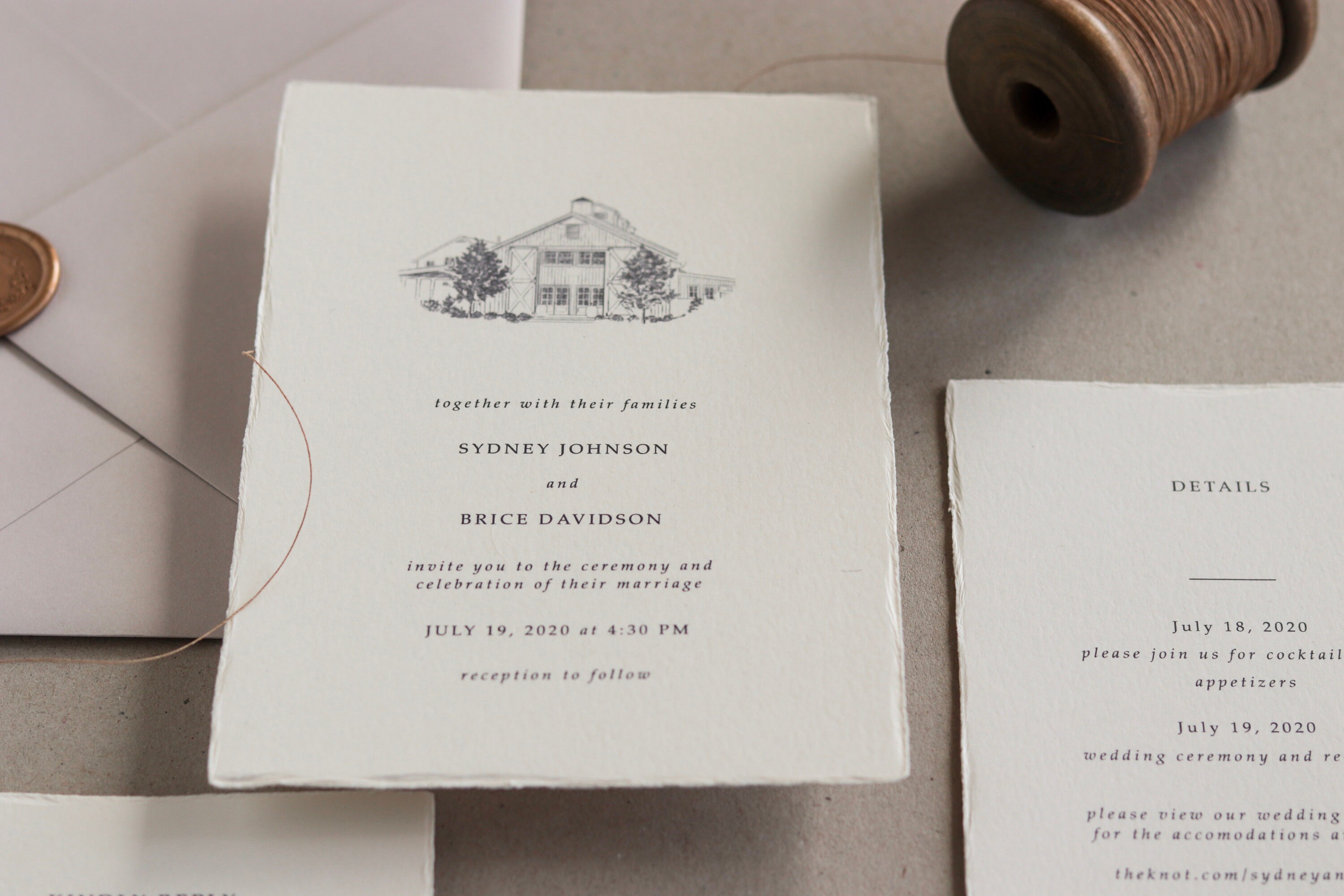 Venue Illustration Wedding Invitation Cream Wedding | Etsy